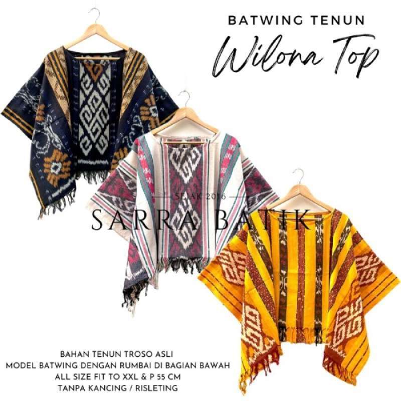 Promo PREMIUM Top Batwing WILONA Batik Tenun Troso Asli Atasan ...