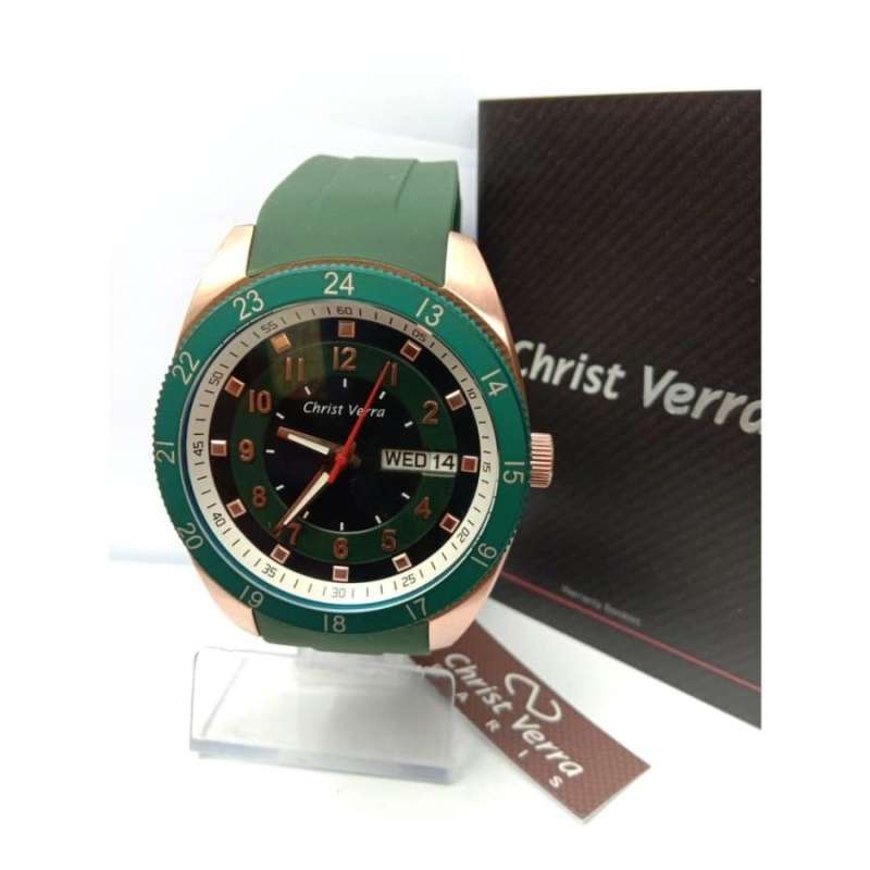 Jual Jam Tangan Christ Verra Cv 71612g-314 Pria Rosegold Green Original ...