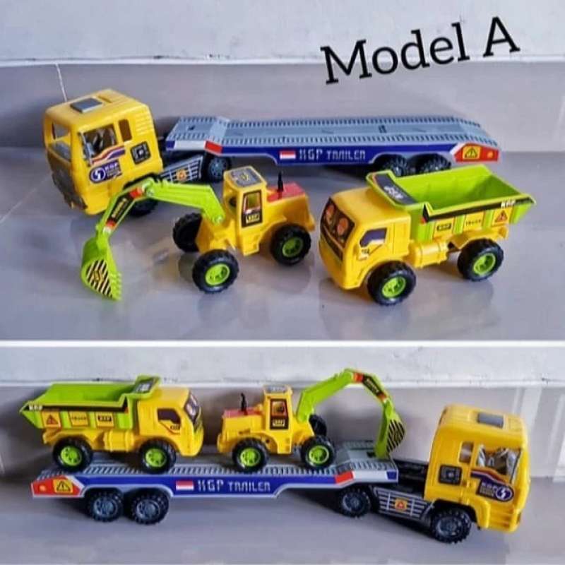 Promo Mainan Miniatur Truk Hauler - Truck Trailer Excavator Buldozer ...