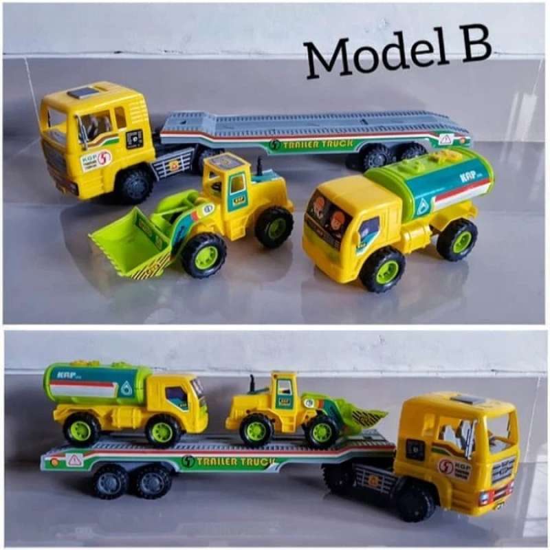 Promo Mainan Miniatur Truk Hauler - Truck Trailer Excavator Buldozer ...