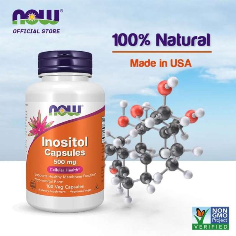 Jual NOW Supplements, Inositol 500 mg, Healthy Membrane Function ...