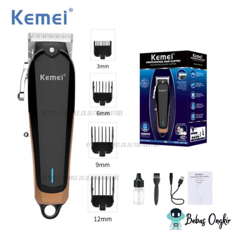 Jual Alat Cukur Rambut Kemei Hair Clipper Elektrik Turbo Cukuran KM 1756 di Seller Premier ...