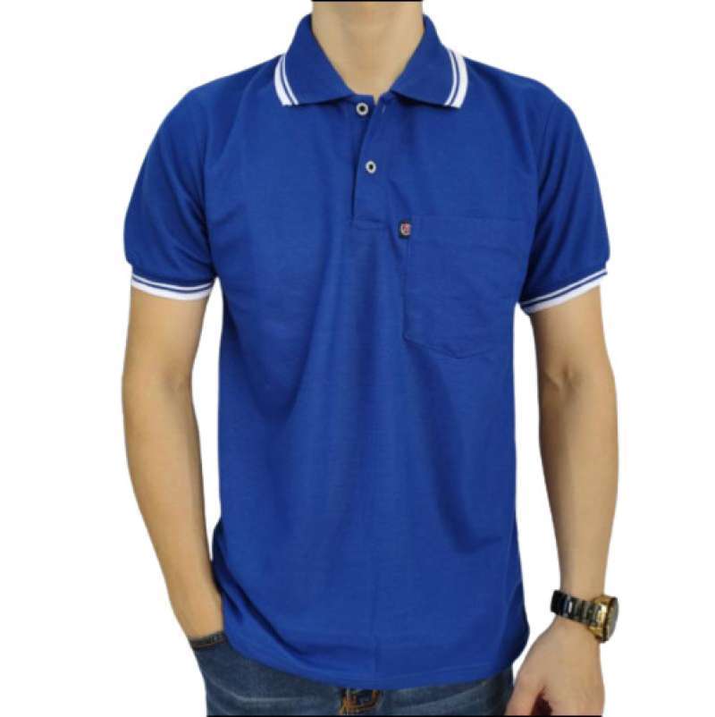 Promo Kaos polo kerah wangki pria dewasa saku lengan pendek lakos pique ...
