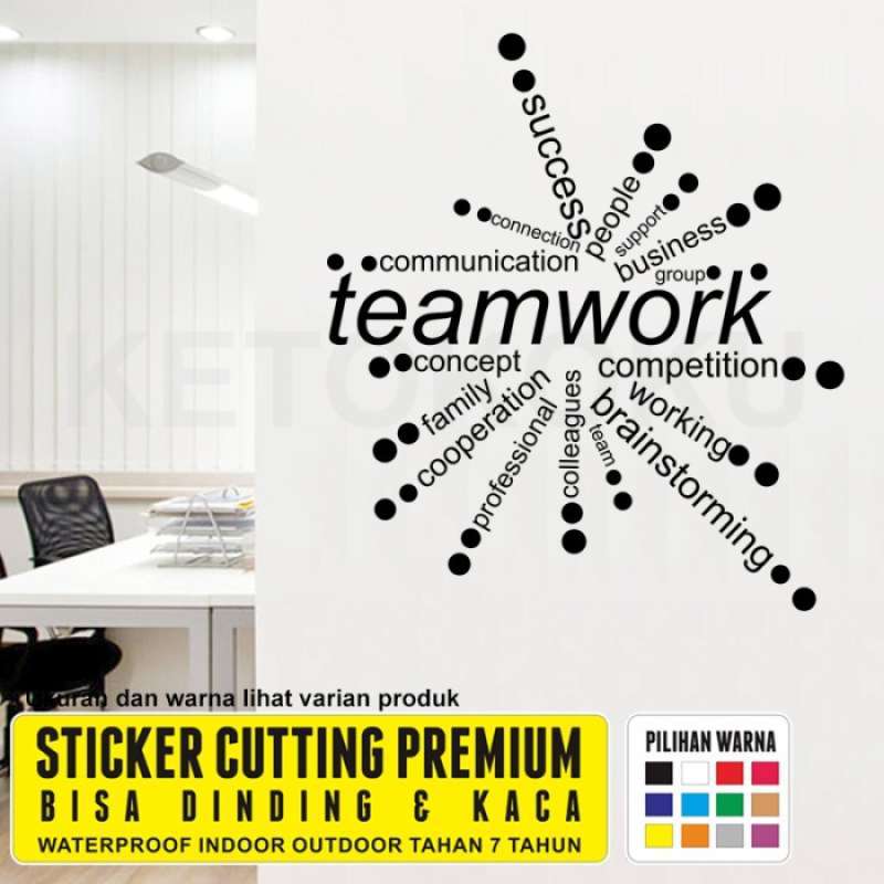 Promo Stiker Team Work Quotes Dinding Kaca Rumah Kantor Wall Sticker ...