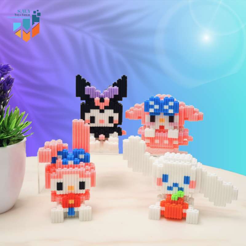 Promo SMY Nano Blocks Sanrio Mini 3D Model, Mainan Blok Susun, Blok ...