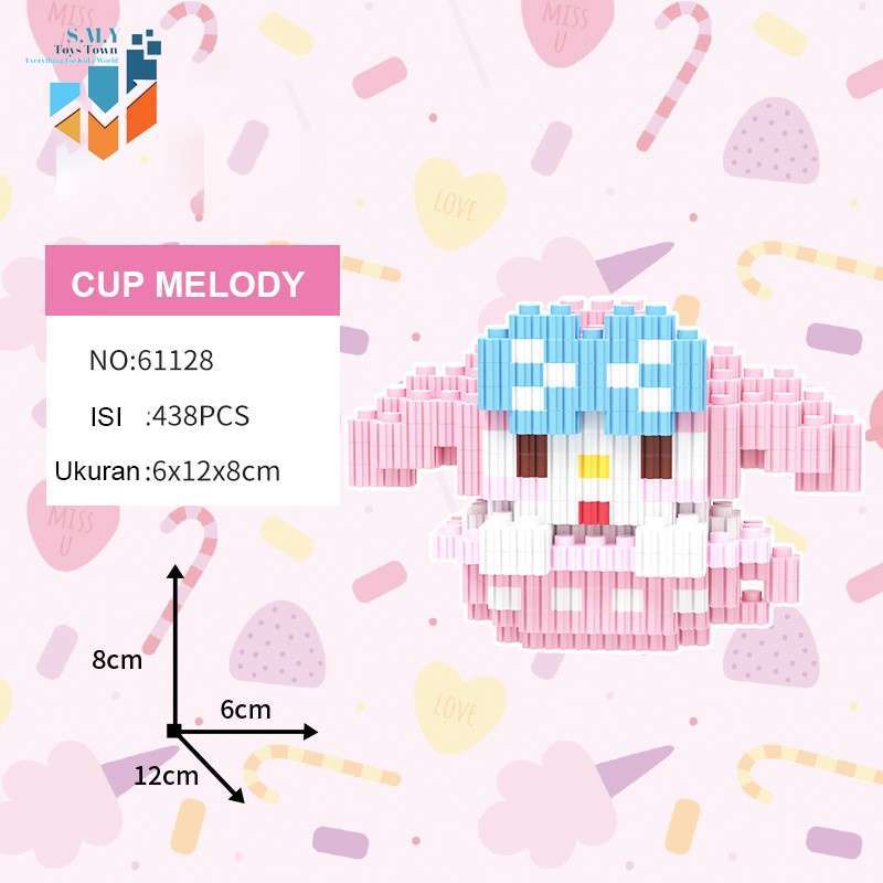 Promo SMY Nano Blocks Sanrio Mini 3D Model, Mainan Blok Susun, Blok ...
