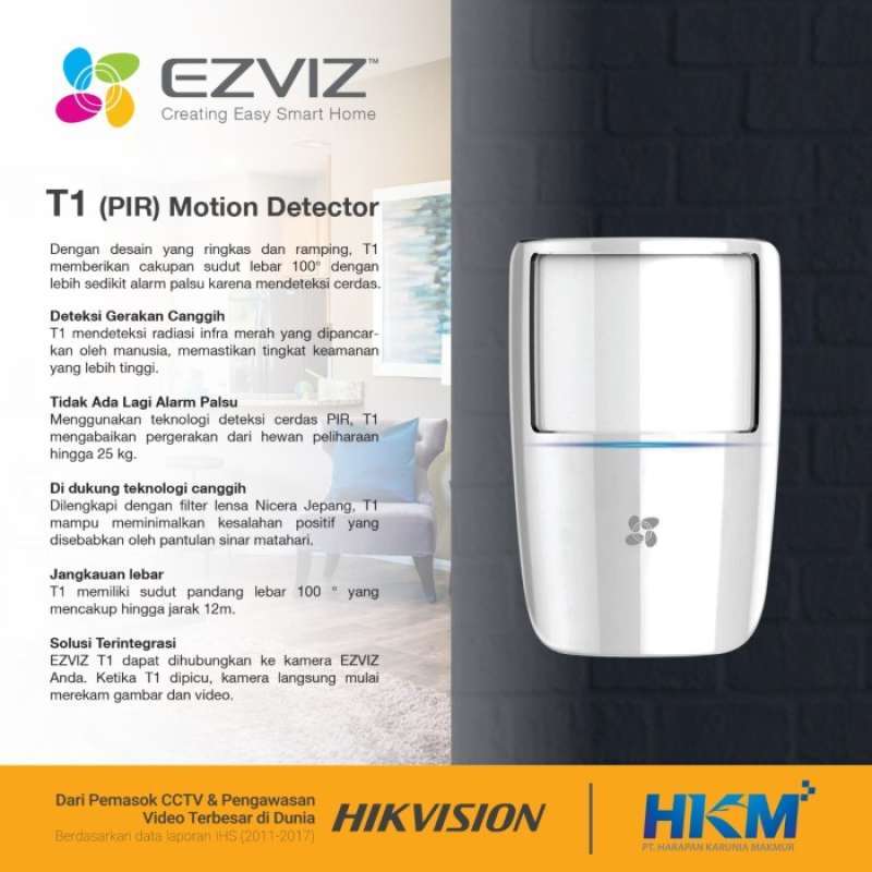 Promo EZVIZ HIKVISION PIR PET IMMUNE MOTION SENSOR T1 WIRELESS Diskon ...