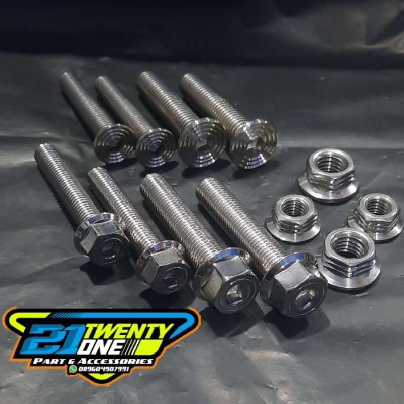 Promo baut stainless set bracket engine mounting mio sporty smile soul ...