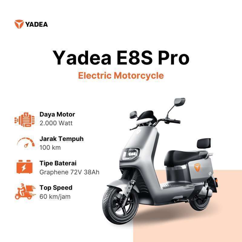Jual Yadea E8S Pro Sepeda Motor Listrik - Black di Seller KIA Medan ...