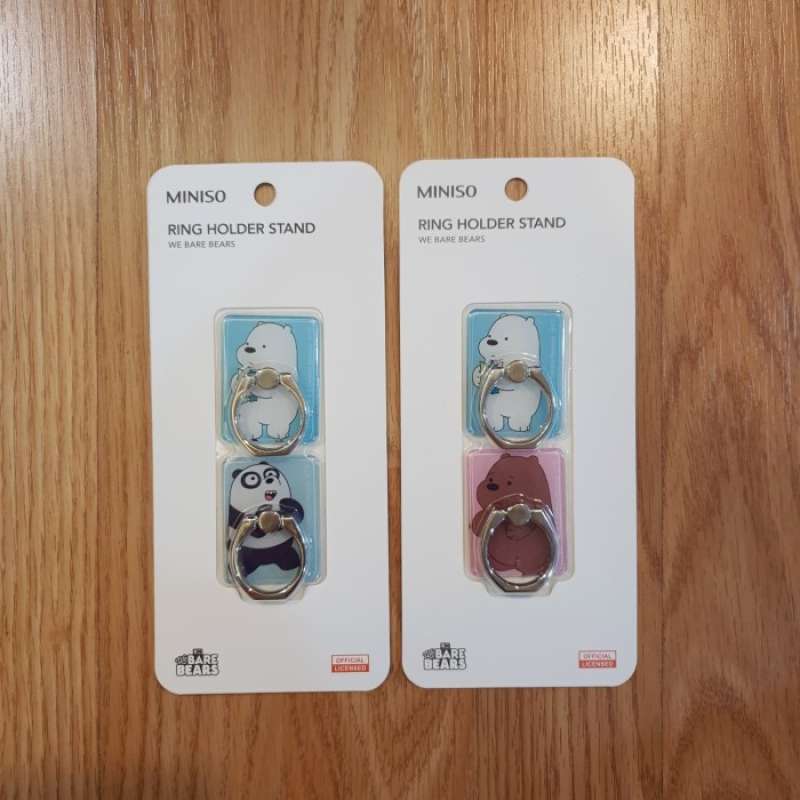 Promo MINISO JAPAN WE BARE BEARS RING HOLDER STAND I-RING HANDPHONE ...