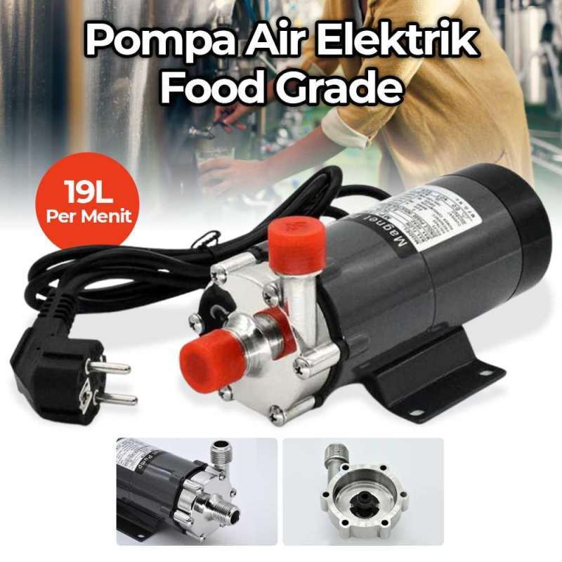 Jual Pompa Air Elektrik Magnet Pump Food Grade HomeBrew Wine 10W 19L ...