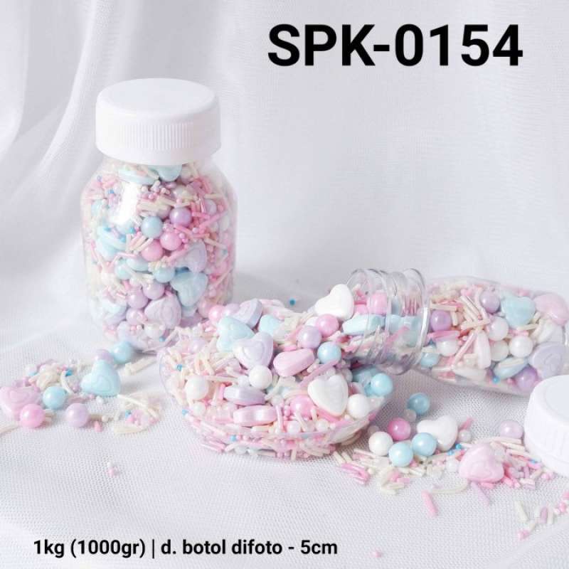 Promo SPK-0154 Sprinkles sprinkle sprinkel 1kg 1 kilo hati warna pastel ...