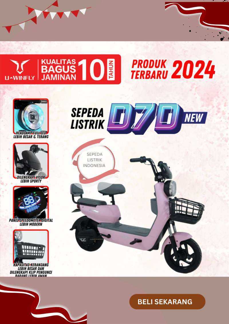 Promo Sepeda Listrik Uwinflly D7D NEW 2024 - Hitam Diskon 24% di Seller ...