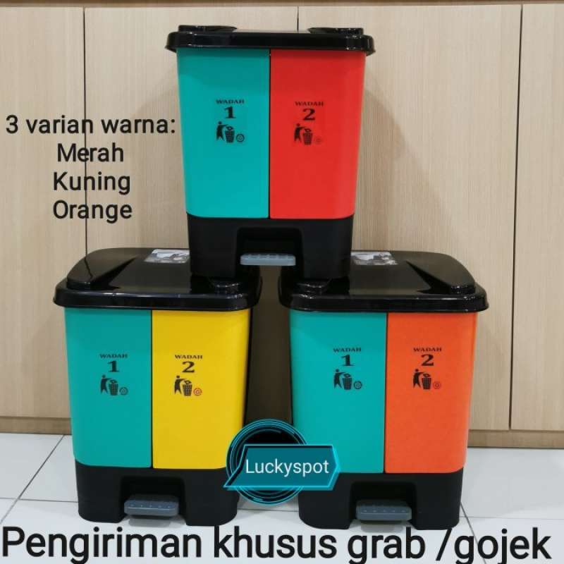 Promo Tempat sampah / kotak sampah injak 2 wadah 20 liter Diskon 23% di Seller Rizky Putra Shop ...