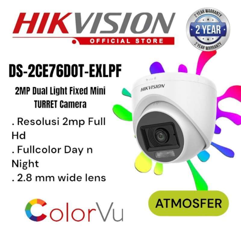 Promo New Cctv Hikvision 2Mp Colorvu Dual Light Full Hd Resmi Ds ...
