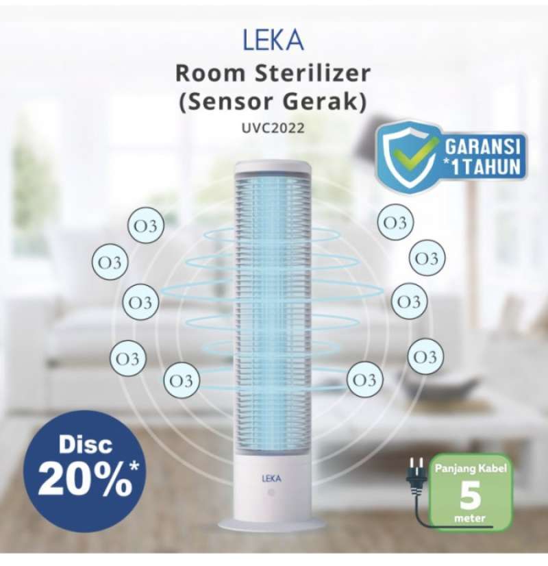 Promo LEKA 2022 UV Room Sterilizer Sensor Gerak (Sterilisasi Ruangan ...