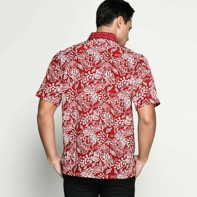 Jual Samsara Batik Kemeja Lengan Pendek Pria Rasendria - Red Di Seller ...