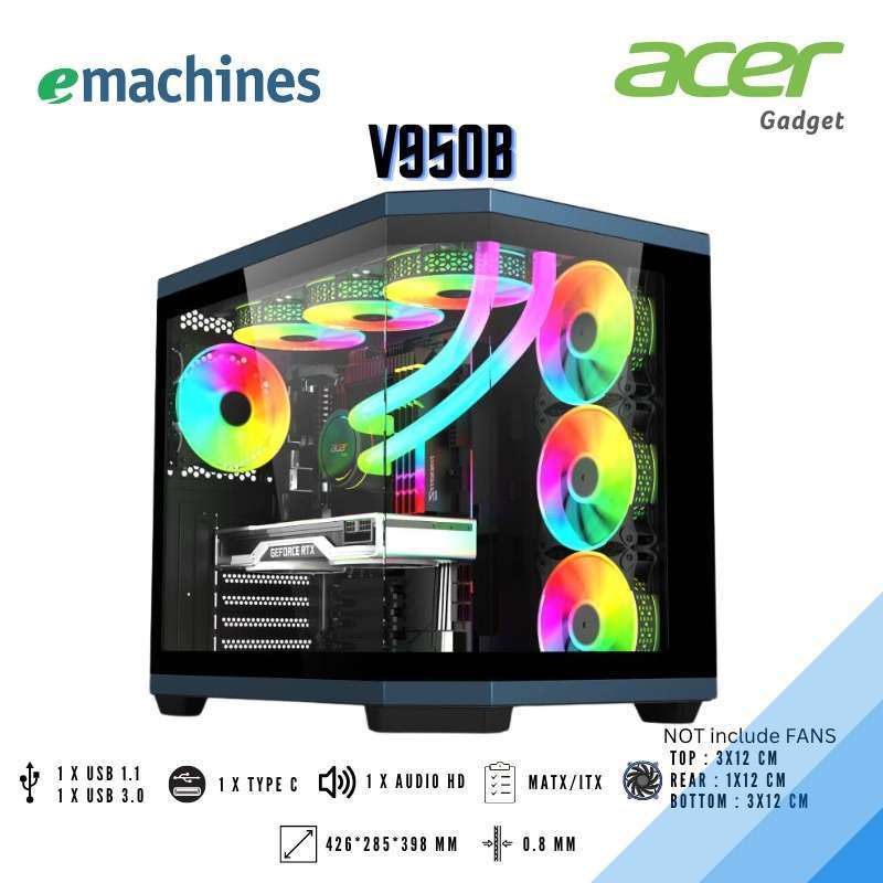 Promo Casing Gaming / Pc Case Atx Emachines Acer Gadget V950 Black ...