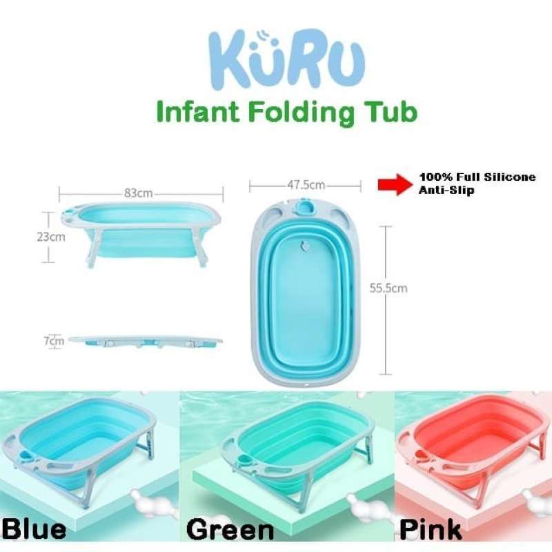 Promo Bak Mandi Bayi Lipat Foldable Silicone | Infant Folding Bath Tub ...