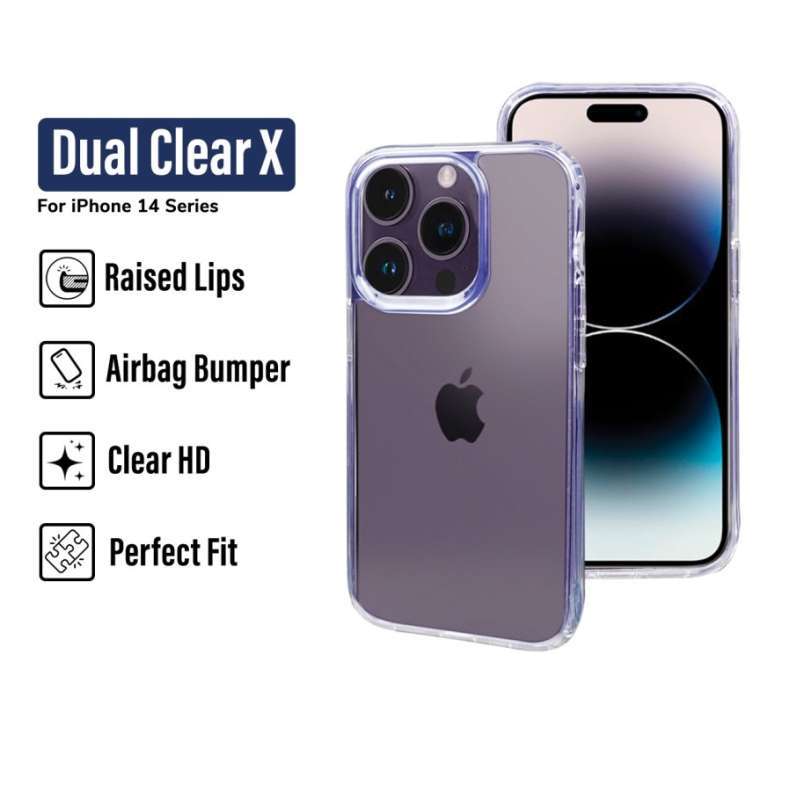 Promo Case iPhone 14 Pro Max Plus OctaGoods Dual Clear X Anti Crack ...