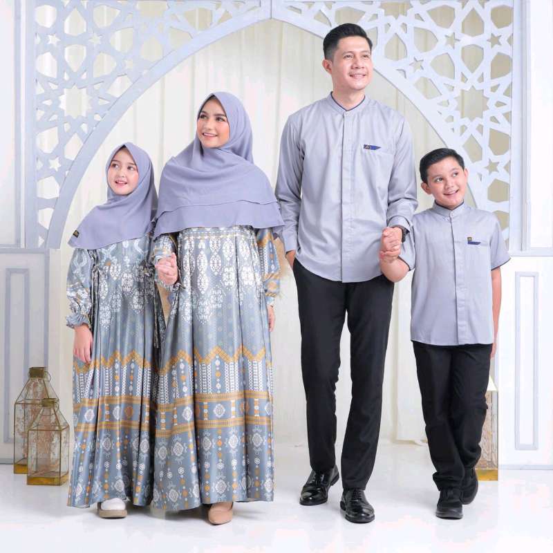 Jual Sarimbit Family Raya Hawa Fuku Softgreen X Silver Michan Seraham ...