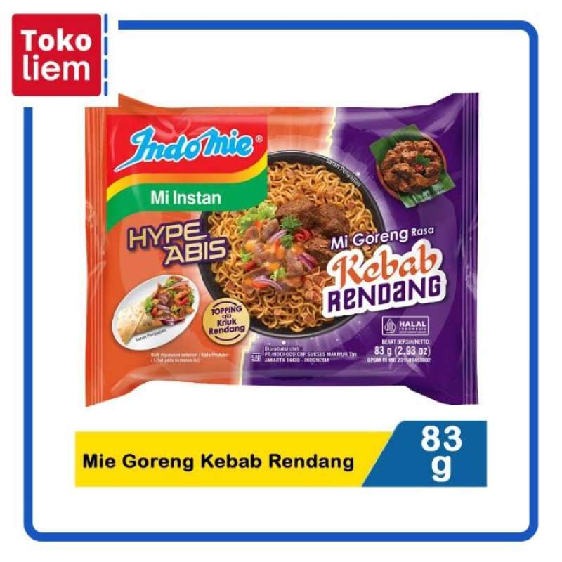 Jual Indomie Mie Goreng Kebab Rendang 83G di Seller Toko Liem ...