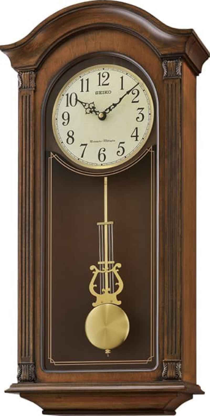 Promo Seiko Wooden Wall Clock QXH066B Dual Chimes Hourly Strike / Jam ...