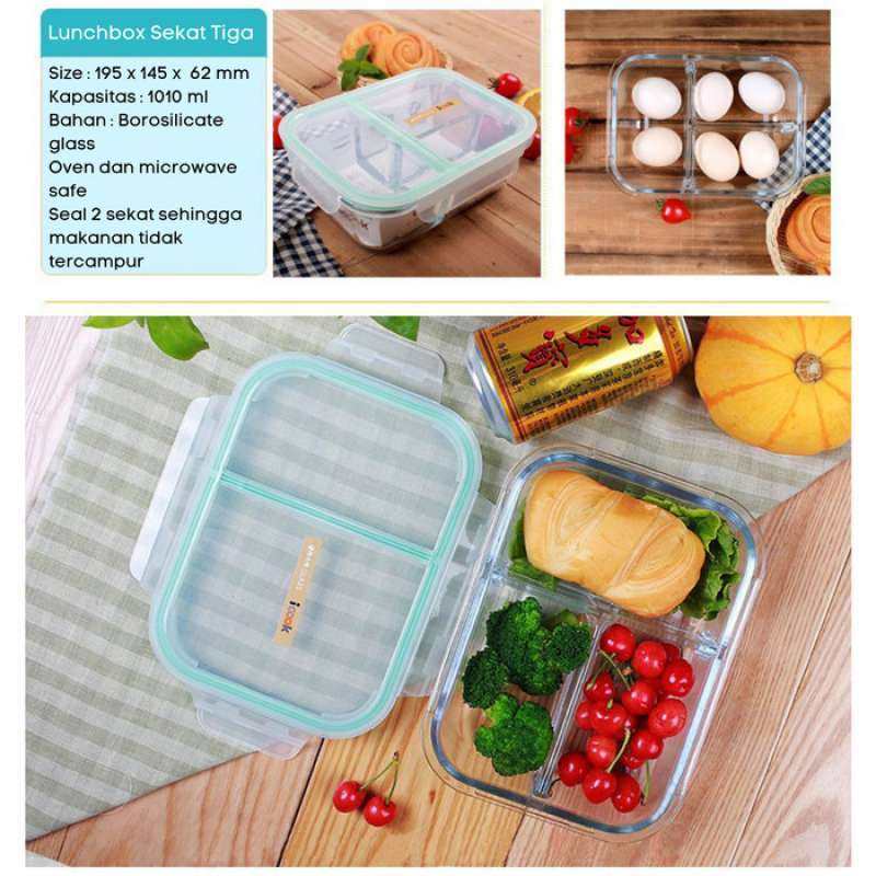 Promo MICROWAVE GLASS FOOD CONTAINER / TEMPAT MAKAN KACA TAHAN PANAS ...