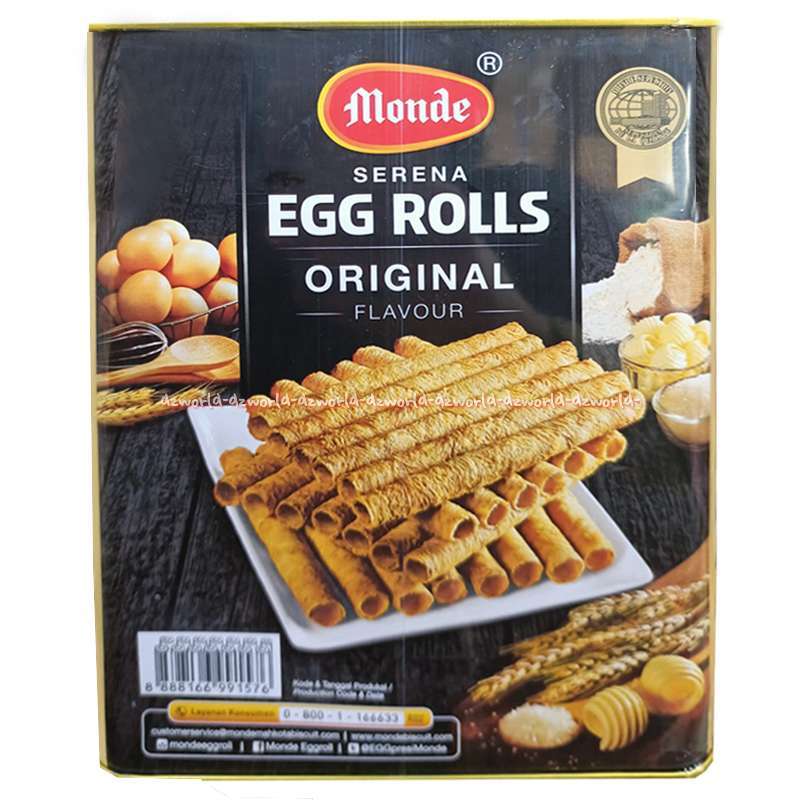 Jual Monde Egg Roll 300gr Kemasan Kaleng Wafer Eggroll Serena Monde ...