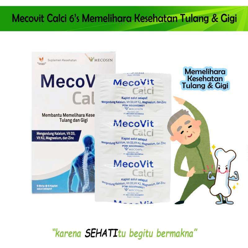 Jual MecoVit Calci Vit D3 K2 Kalsium Vitamin Kesehatan Tulang - BOX di ...