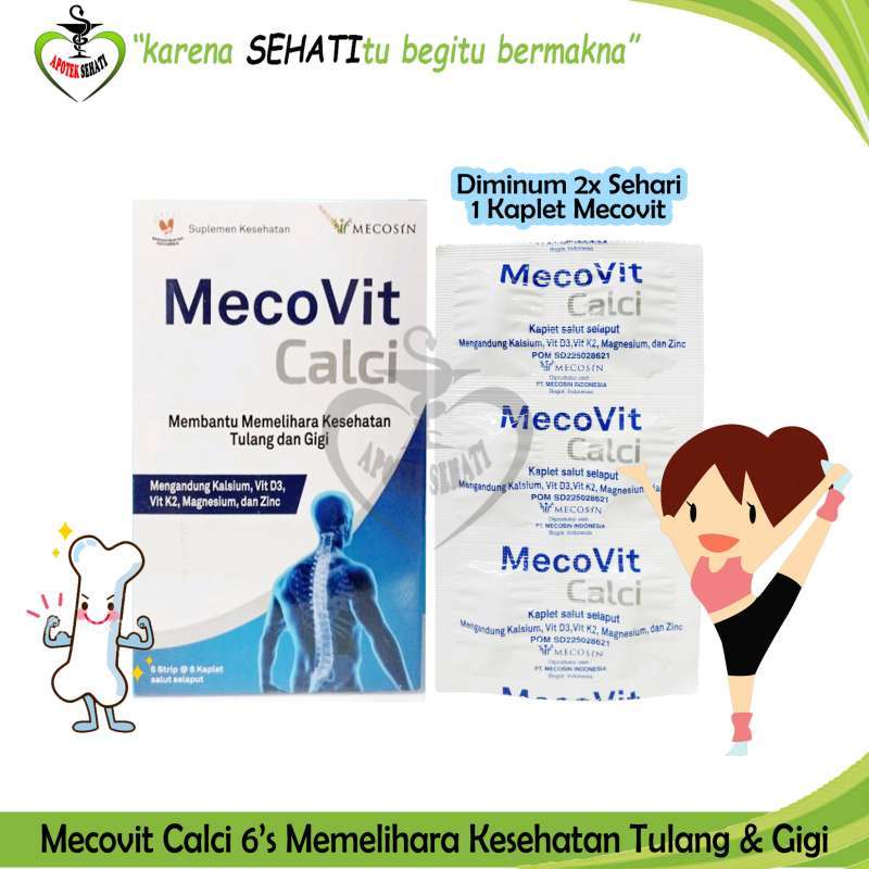 Jual MecoVit Calci Vit D3 K2 Kalsium Vitamin Kesehatan Tulang - BOX di ...