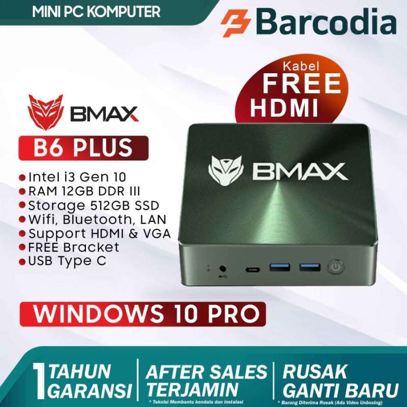 Jual Mini Pc Bmax B6 Plus Intel Core I3 12/512gb Nvme Windows 11 Pro Di Seller Barcodia Official ...