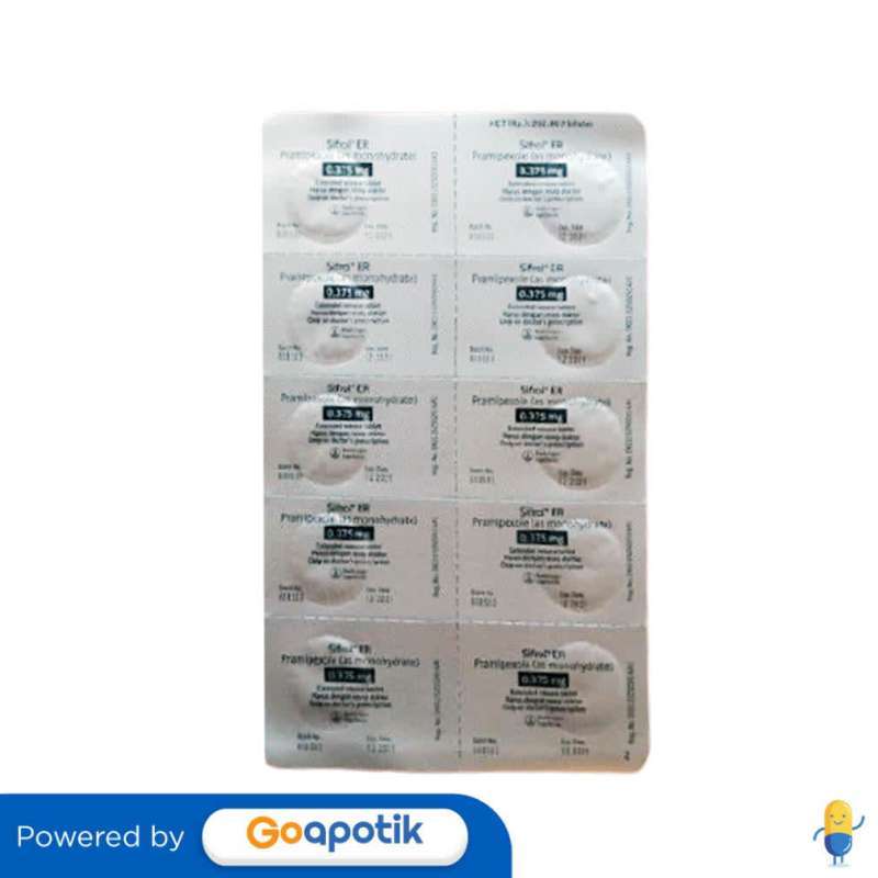 Jual SIFROL ER 0.375 MG ALUBLISTER 10 TABLET di Seller Apotek Delka ...