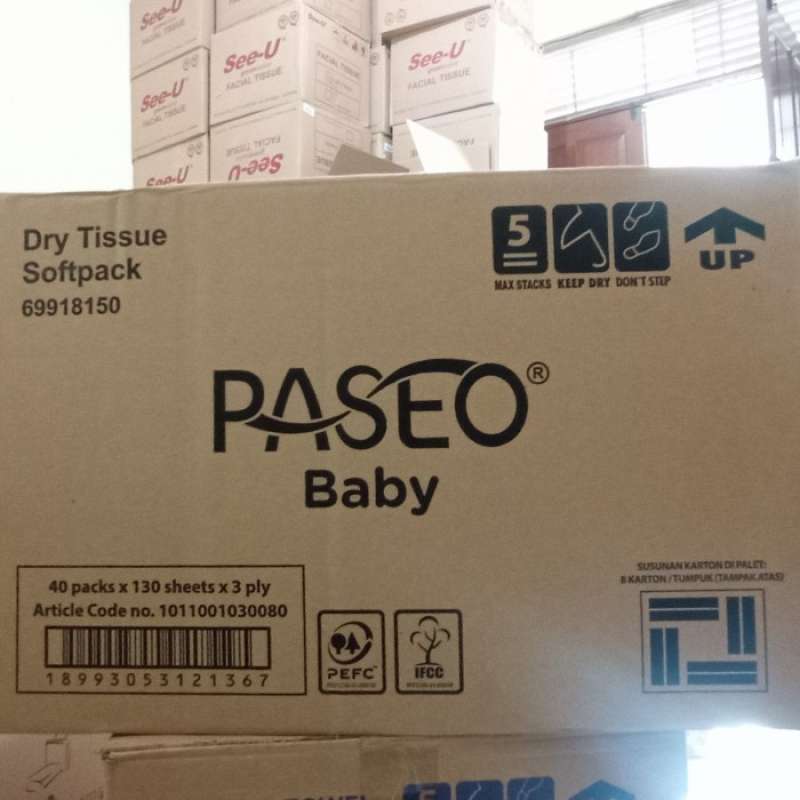 Promo tissue paseo baby pure soft 130 sheets 1 karton isi 40 pcs Diskon ...