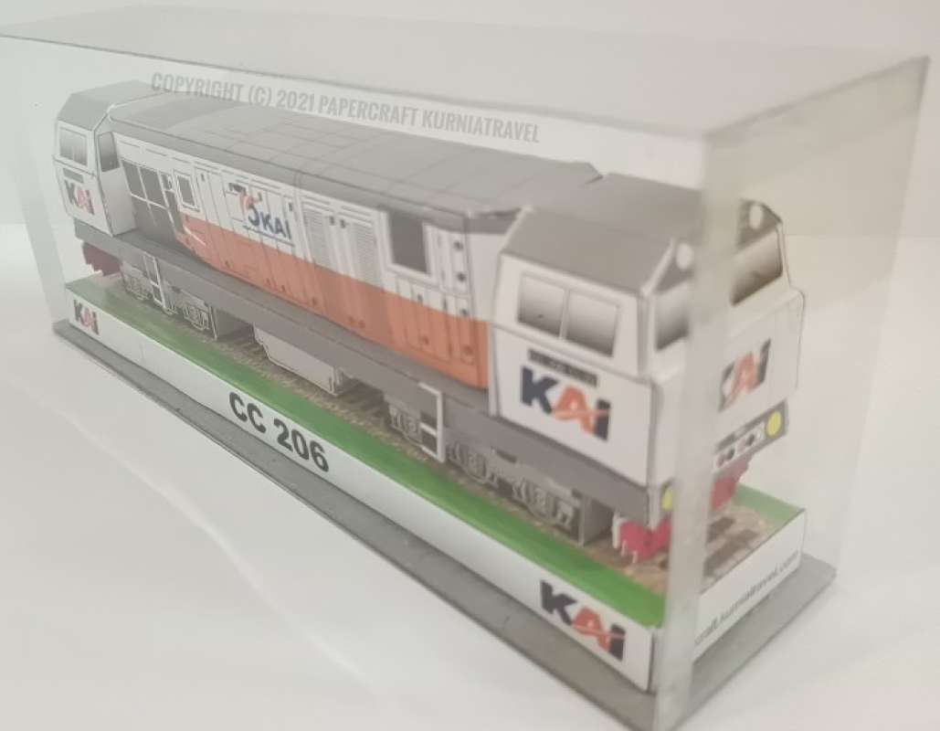 Promo Papercraft Lokomotif CC 206 dengan Logo KAI Baru Skala 87 Diskon ...