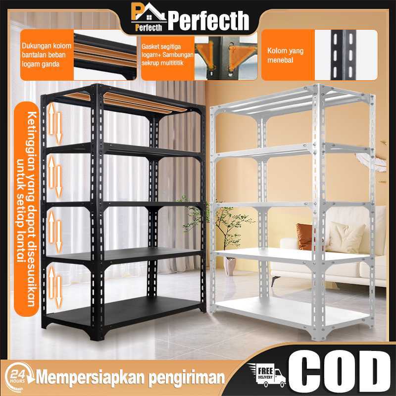 Promo 120*40*200CM Rak besi siku 5 sus - ⚫4L【70*30*150】 Diskon 53% di ...
