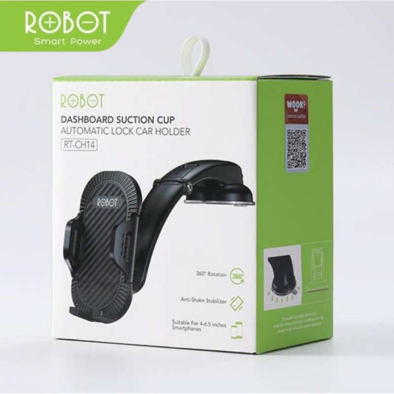 Promo CAR STENT HOLDER ROBOT RT-CH12 SUCTION CUP AUTOMATIC LOCK ROTASI ...