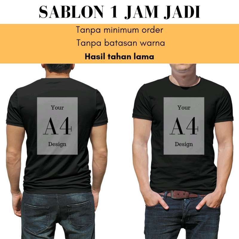 Jual SABLON KAOS SATUAN CUSTOM PREMIUM COMBED 24s & 30s BEBAS POSISI BEBAS DESAIN' di Seller ...