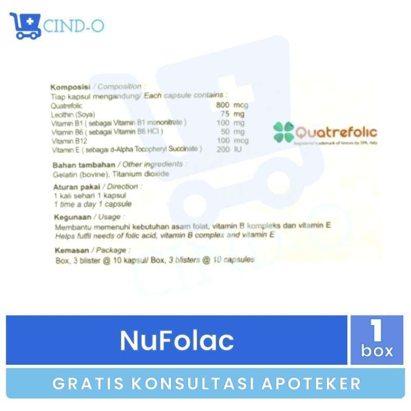 Jual NuFolac per Box- Asam Folat Suplemen Saraf dan ibu Hamil di Seller ...