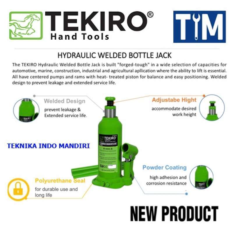 Promo New Tekiro Dongkrak Botol 4 Ton / Hydraulic Welded Bottle Jack Au ...
