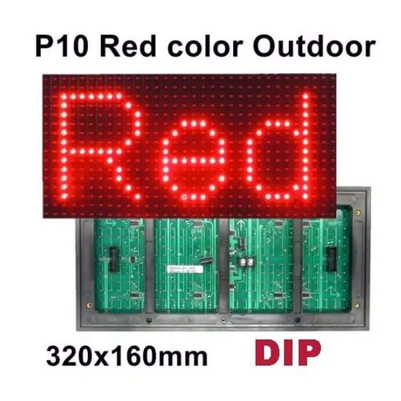 Jual Running Text Panel P10 Modul Full Red Merah LED Outdoor Lampu ...