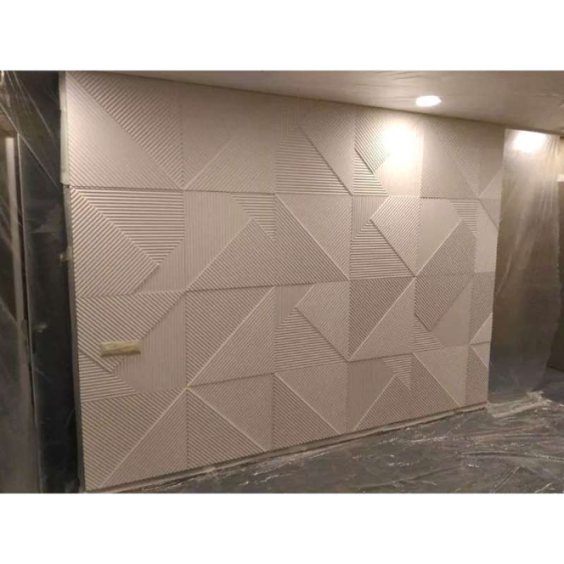 Jual wallpaper dinding wall panel 3D PVC hitam putih dekorasi ruang ...