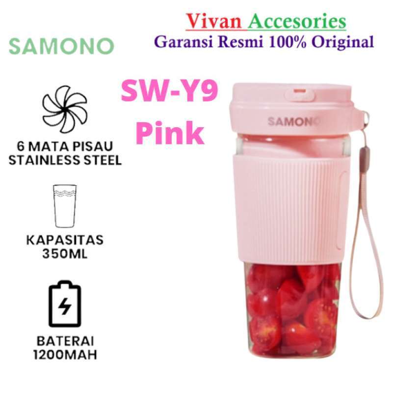 Promo Blender Samono Sw-Y8 1200Mah 400Ml 4 Powerful Knife Pc Food Baru - Y9 Pink Diskon 41% di ...