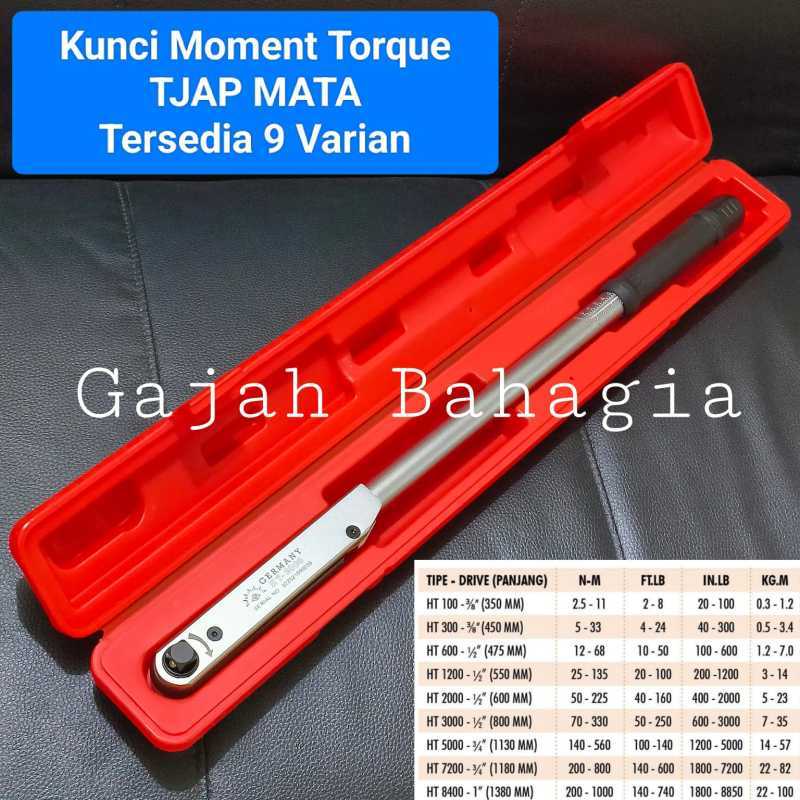 Jual Kunci Momen Torsi 3/8 1/2 3/4 1 Tjap Mata Moment Torque Wrench - Ht 100 - 3/8 Di Seller ...
