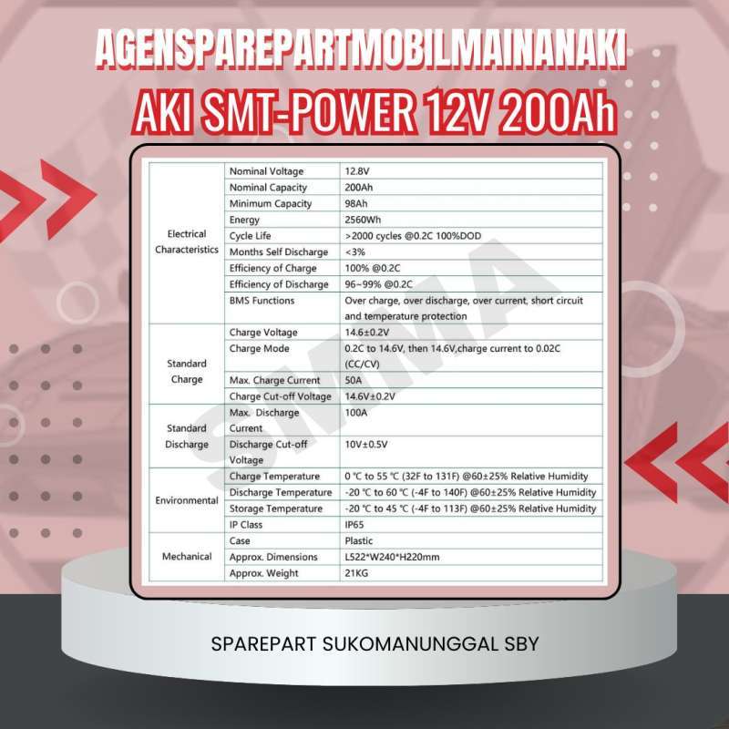 Jual Battery Aki Smt-power Lithium Accu 12v 200ah Di Seller Agen ...