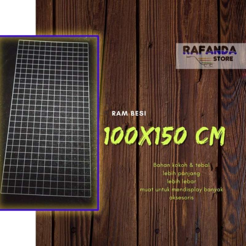 Promo Ram besi besar dan lebar 100x150cm rak gantungan aksesoris konter ...