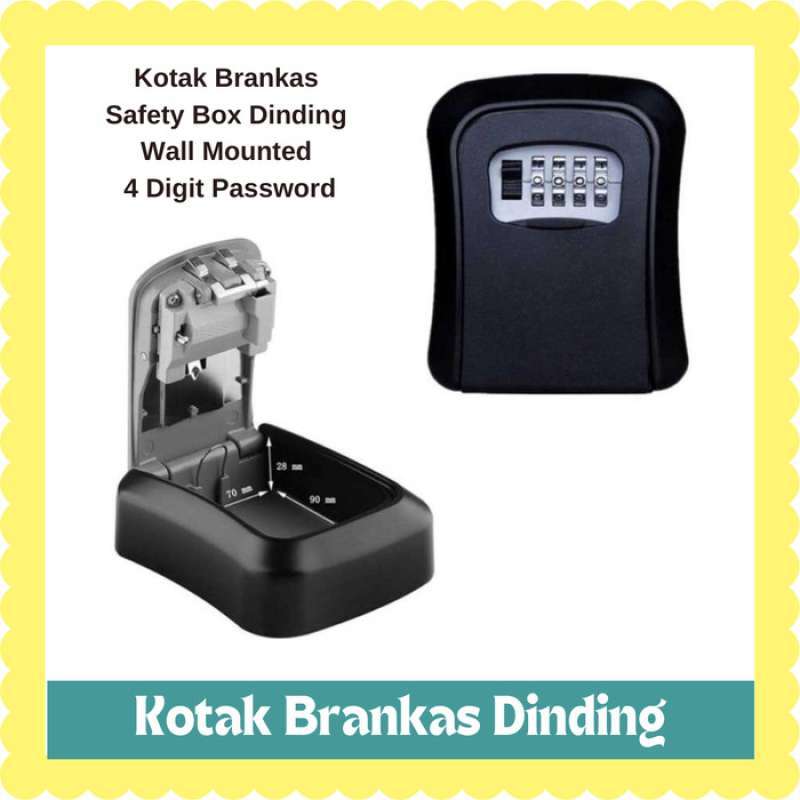 Promo Kotak Brankas Safety Box Dinding Plus Kunci 4 Digit Password ...