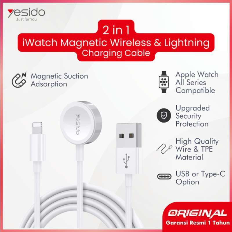Promo YESIDO 2in1 Apple Watch Magnetic Wireless & Lightning Charging ...