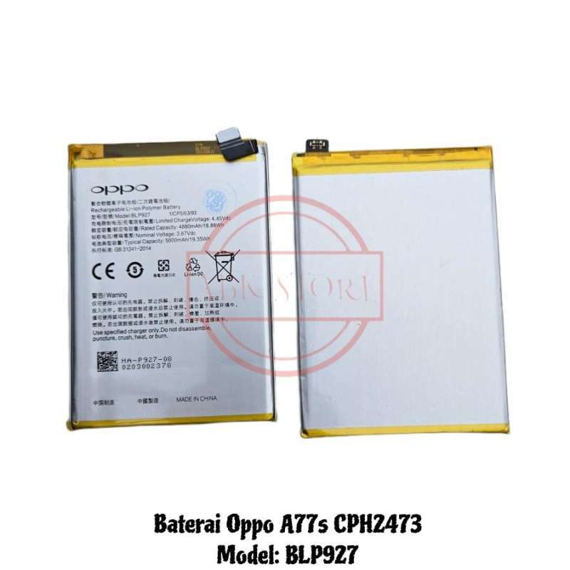Promo Baterai Battery Oppo A77s Cph2473 Model: Blp927 Original Diskon ...