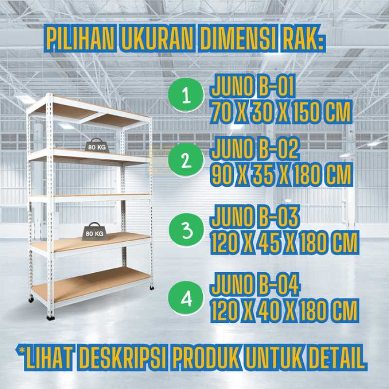 Promo JUNO HOME Rak Besi Siku Serbaguna 5 Susun Kapasitas 400KG Rak ...
